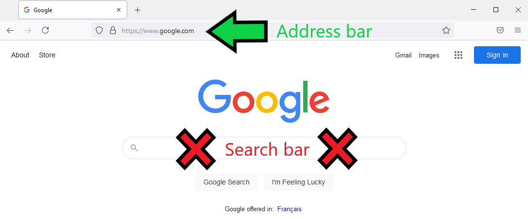 Address Bar vs Search Bar | Busix Documentation